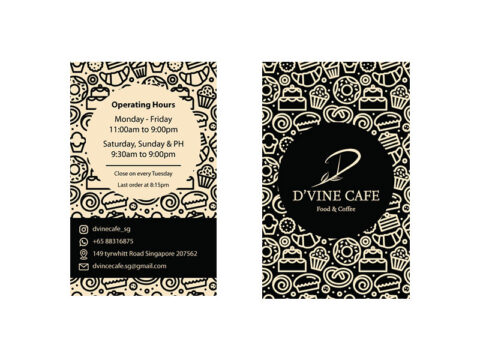 Name Card Design for D'VINE CAFE | MAKE8NICE Creative Agency